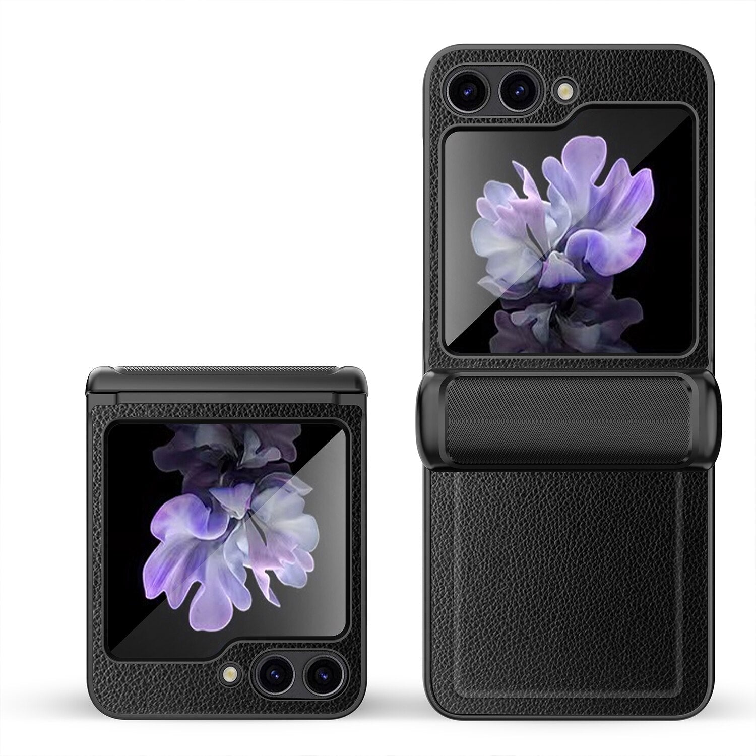 Leather Shockproof Cover with Front Screen Glass For Samsung Galaxy Z ...